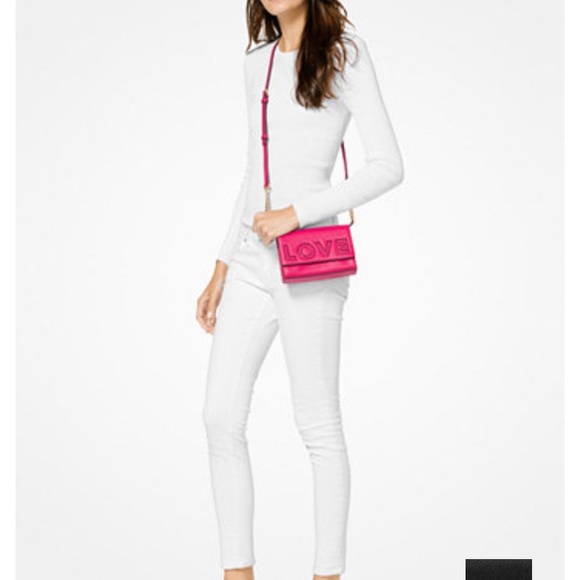 Michael Kors | Bags | Authentic Mk Ruby Leather Clutch Crossbody Combo ...